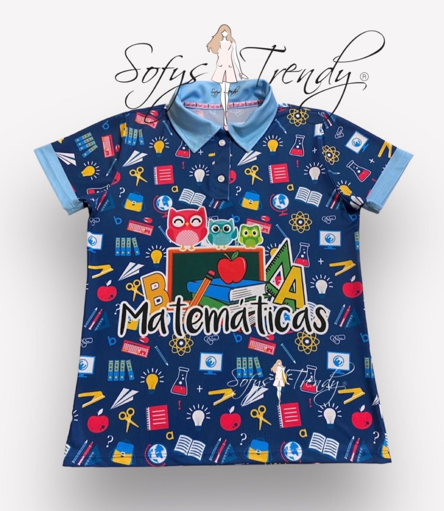 Polo Matemáticas Buhitos Pizarra – Sofys Trendy