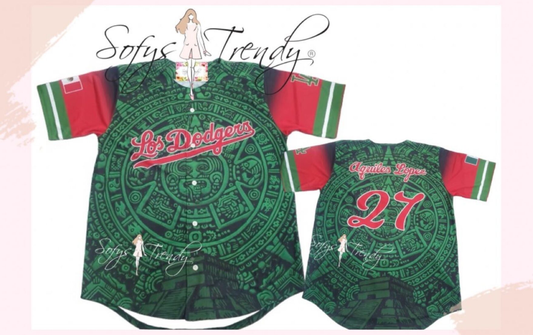 Jersey Dodgers Los Ángeles Calendario Azteca – Sofys Trendy